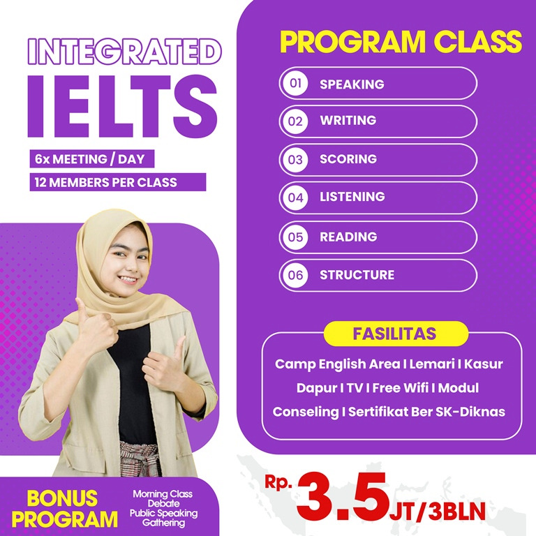 Kursus IELTS (3 Bulan) di LKP Webster Kampung Inggris Pare
